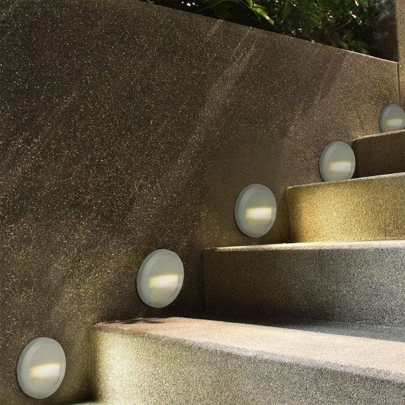 VTAC SEGNAPASSO LED 2W 4000K ROTONDO GRIGIO IP65 - SKU: 1318 - VT-1142