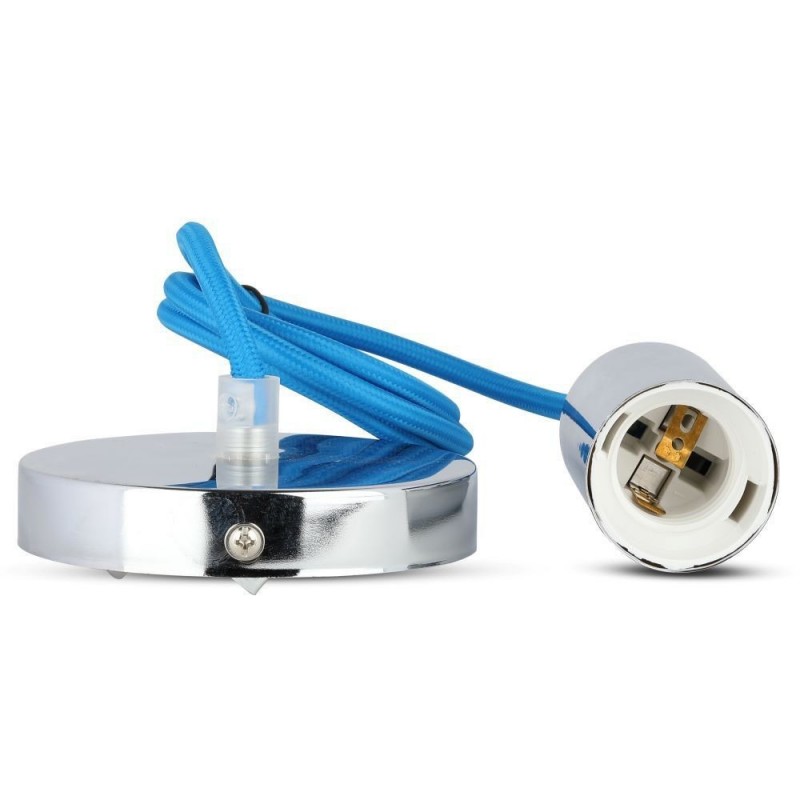 VTAC PORTALAMPADA A SOSPENSIONE PER LAMPADINA E27 IN METALLO CROMO CON ...