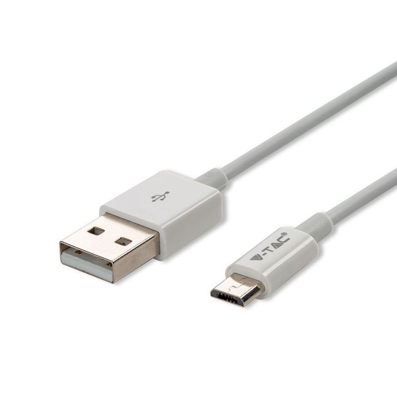 VTAC CAVO USB - MICRO USB DATA TRANSFER 1M BIANCO IN TPE SERIE SILVER ...