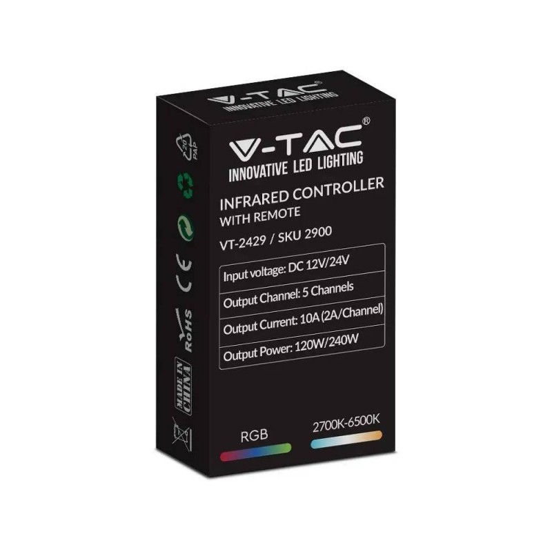 VTAC CONTROLLER SMART WI-FI PER STRISCE LED RGB+3IN1 28 TASTI 12V/120W ...