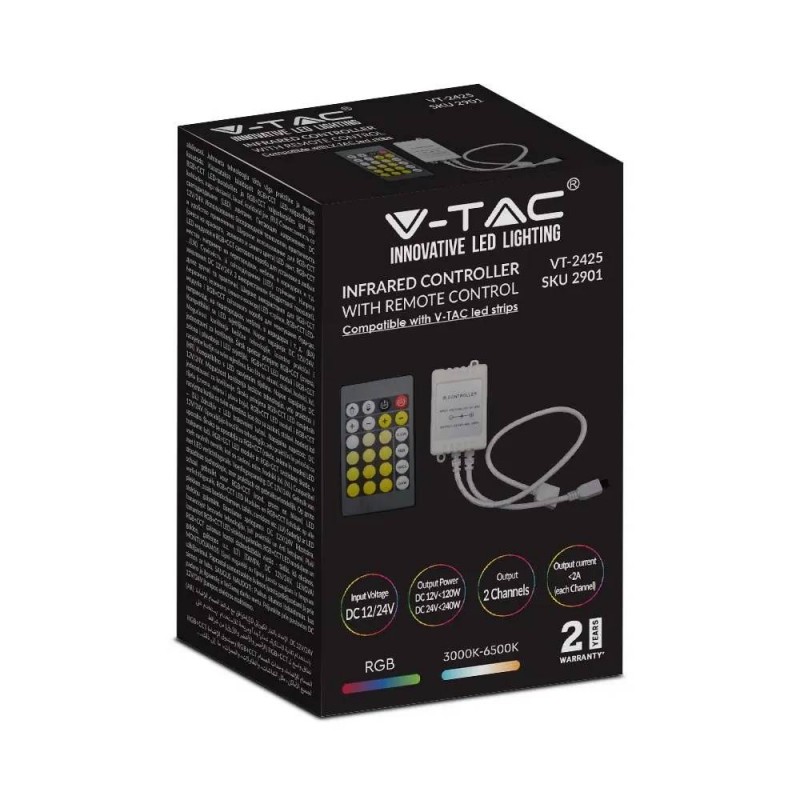 VTAC CONTROLLER PER STRISCE LED 3IN1 24 TASTI 12V/120W - 24V/240W - SKU ...