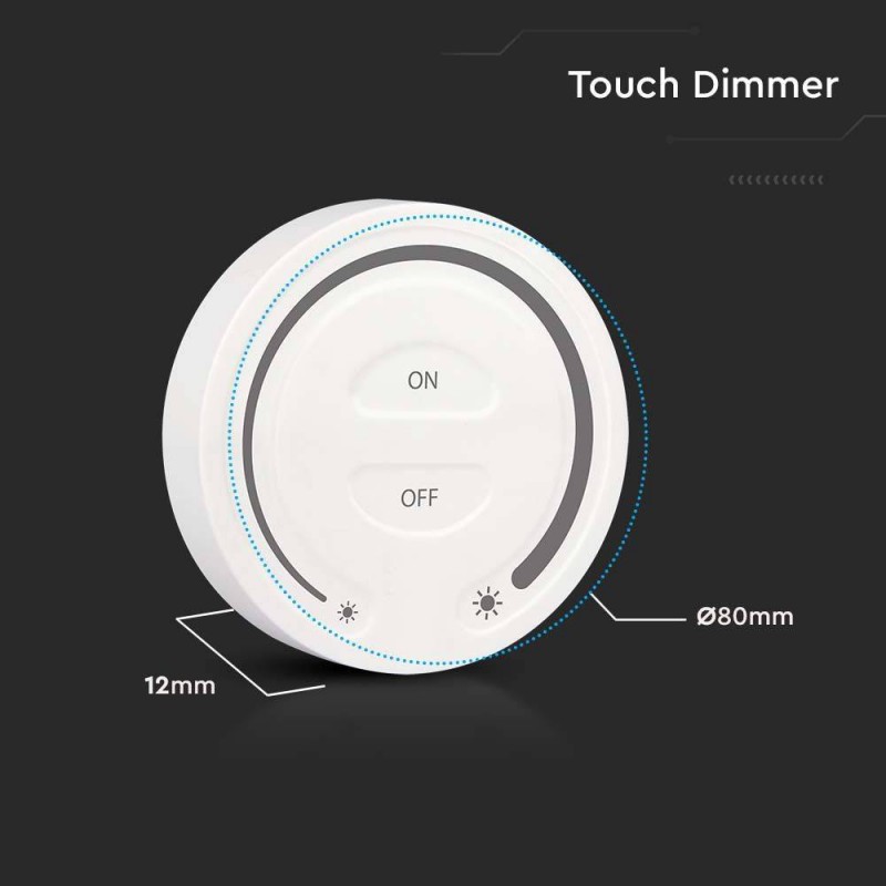 VTAC PULSANTE TOUCH DIMMER COMPATIBILE CON CONTROLLER VT-2431 SKU: 2911 ...