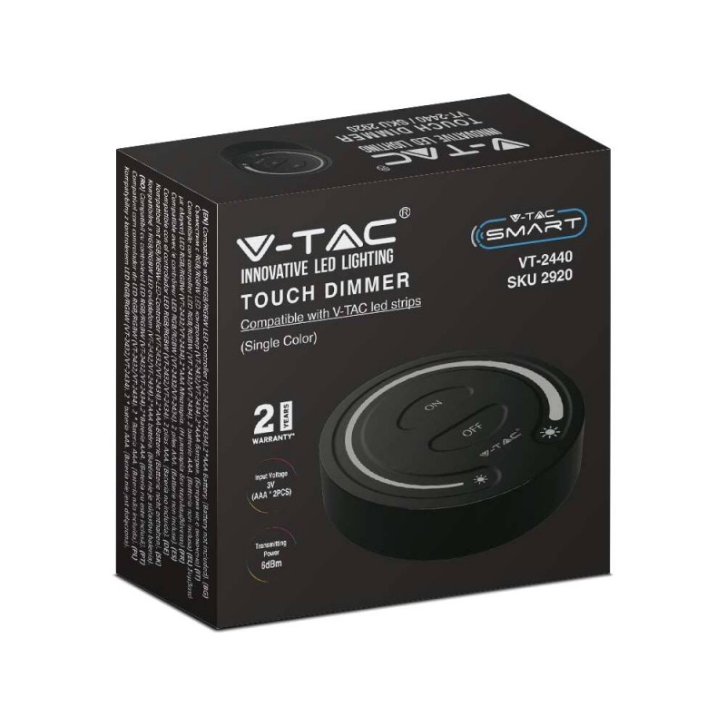 VTAC PULSANTE TOUCH DIMMER COMPATIBILE CON CONTROLLER VT-2431 SKU: 2911 ...