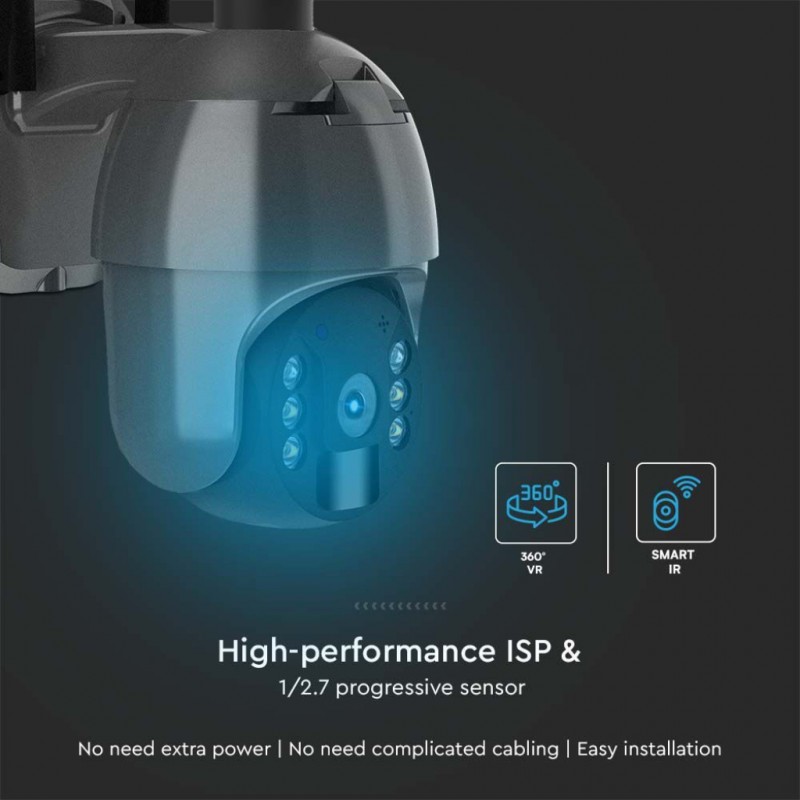 VTAC TELECAMERA SMART 4G HD PTZ CON PANNELLO SOLARE VISIONE NOTTURNA E ...