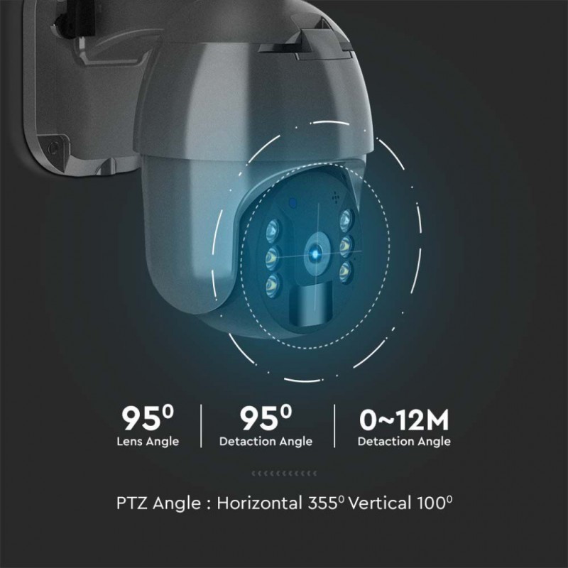 VTAC TELECAMERA SMART 4G HD PTZ CON PANNELLO SOLARE VISIONE NOTTURNA E ...