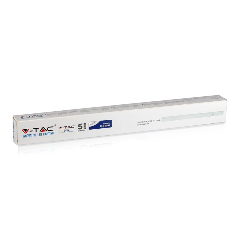 V-TAC PLAFONIERA LED 7W 6500K 700LM T5 60cm RACCORDABILE CON INTERRUTTORE SAMSUNG BIANCO - SKU ...