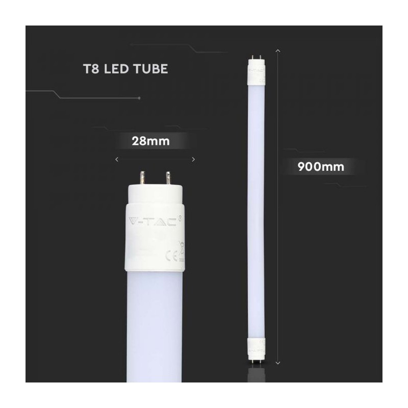V-TAC TUBO LED NANO PLASTIC T8 G13 14W 6400K 1200LM 90CM RUOTABILE BIANCO - SKU: 216262 - VT-9077