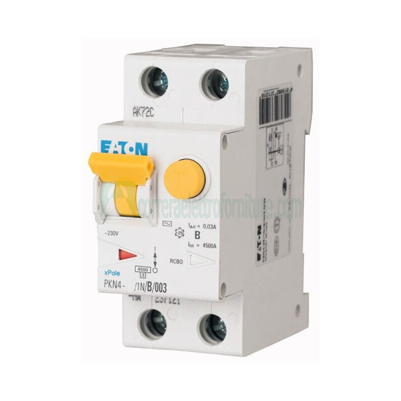 EATON INTERRUTTORE MAGNETOTERMICO DIFFERENZIALE 4,5KA 16A 30MA 1 POLO+N ... EATON INTERRUTTORE MAGNETOTERMICO DIFFERENZIALE 4,5KA 16A 30MA 1 POLO+N ...